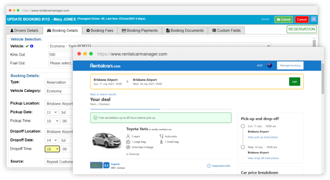 Agent Integration | Rental Car Manager