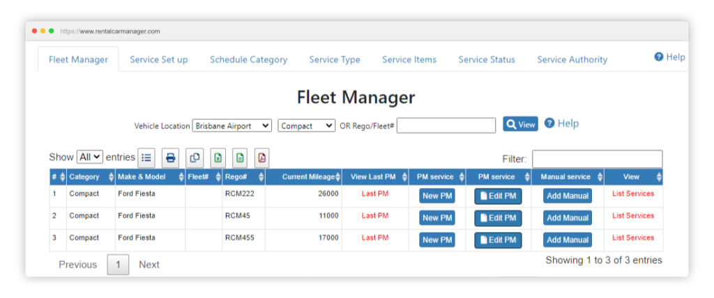 Fleet Management | Rental Car Manager