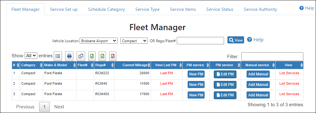 Fleet Management - Rental Car Manager